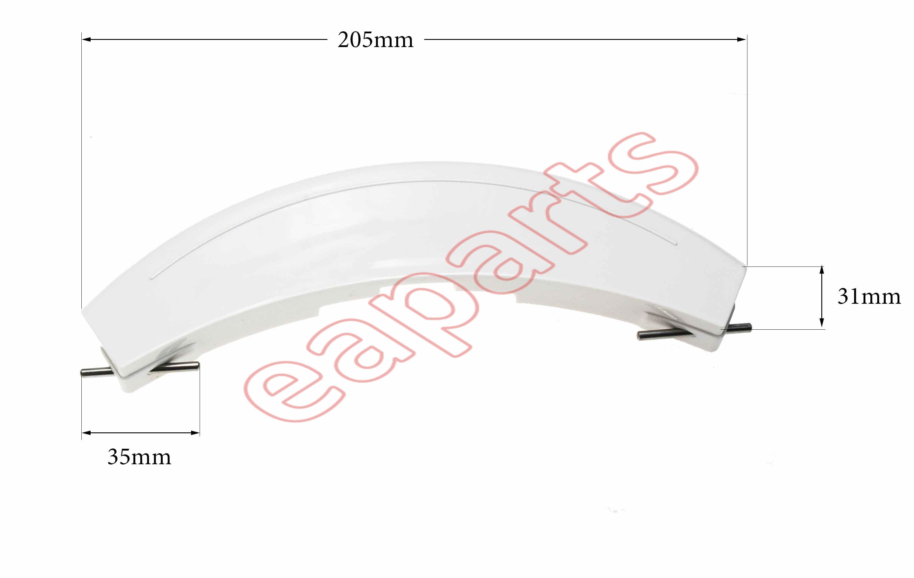 Λαβή κλείστρου λευκή, πόρτας πλυντηρίου ρούχων SIEMENS / PITSOS / BOSCH ...