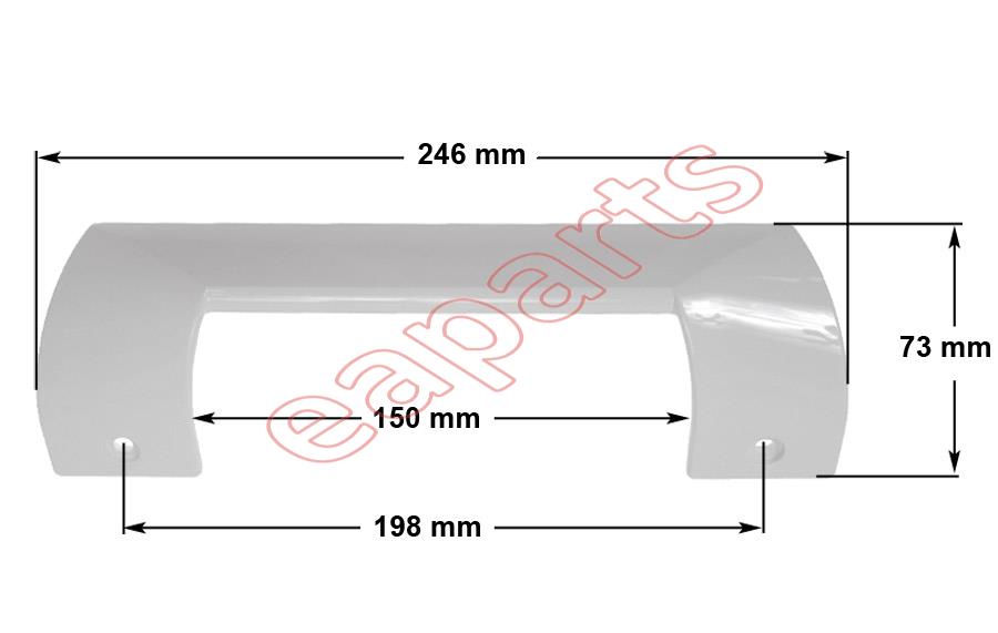 Χειρολαβή λευκή πόρτας ψυγείου PITSOS / SIEMENS / BOSCH ...