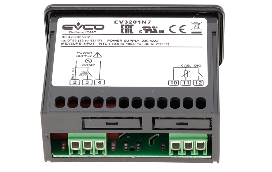 Θερμοστάτης EVCO με χρονική απόψυξη 220volt -50 έως +105 o C, 1 αισθητήρα