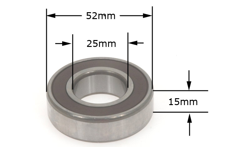 Ρουλεμάν κλειστού τύπου 2RS 6205 25mm X 52mm X 15mm