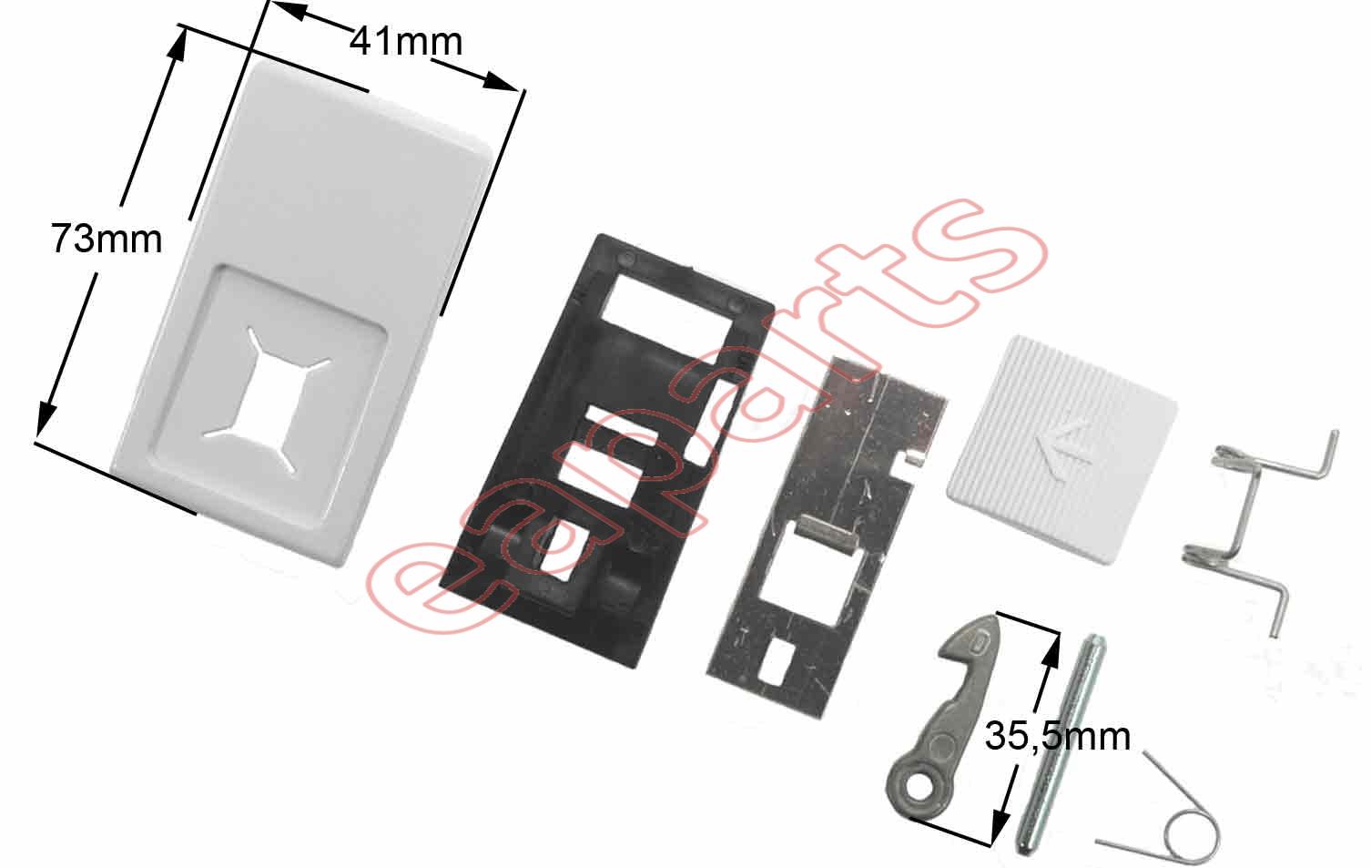 Κλείστρο πόρτας set λευκό χρώμα πλυντηρίου ρούχων ARISTON / INDESIT ...