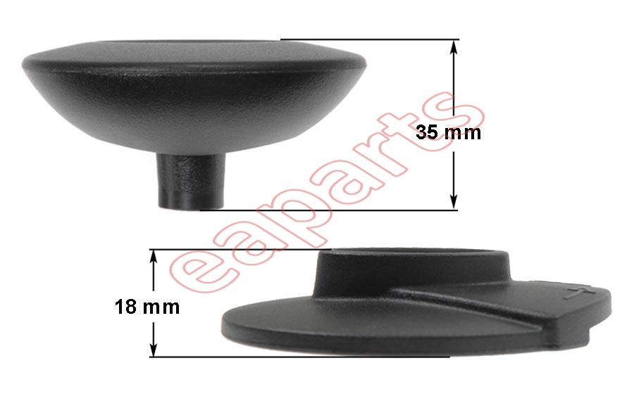 Λαβή με ροζέτα μαύρη, καπακιού κατσαρόλας / τηγανιού FISSLER SOLAR ...