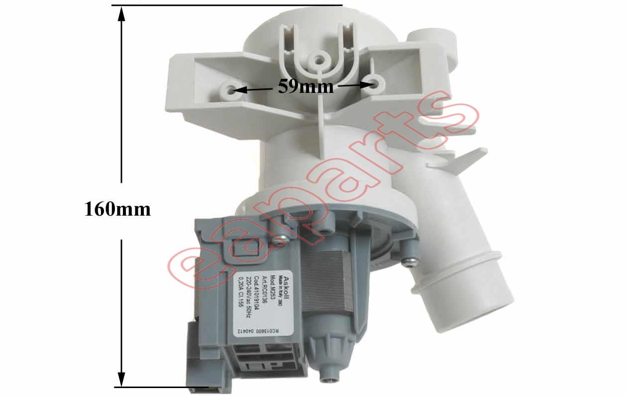 Αντλία αποχέτευσης μαγνητική, κομπλέ με φίλτρο πλυντηρίου ρούxων CANDY ...
