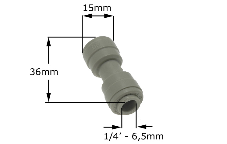 Σύνδεσμος για Σωλήνα νερού ψυγείου Φ6,3mm -1 / 4" κουμπωτός πλαστικός ...