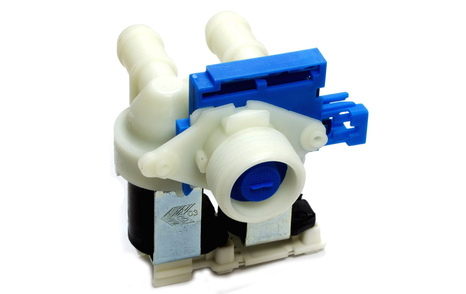 Βαλβίδα 220V διπλή ευθεία με φις Φ14 νερού πλυντηρίου ρούχων WHIRLPOOL ...