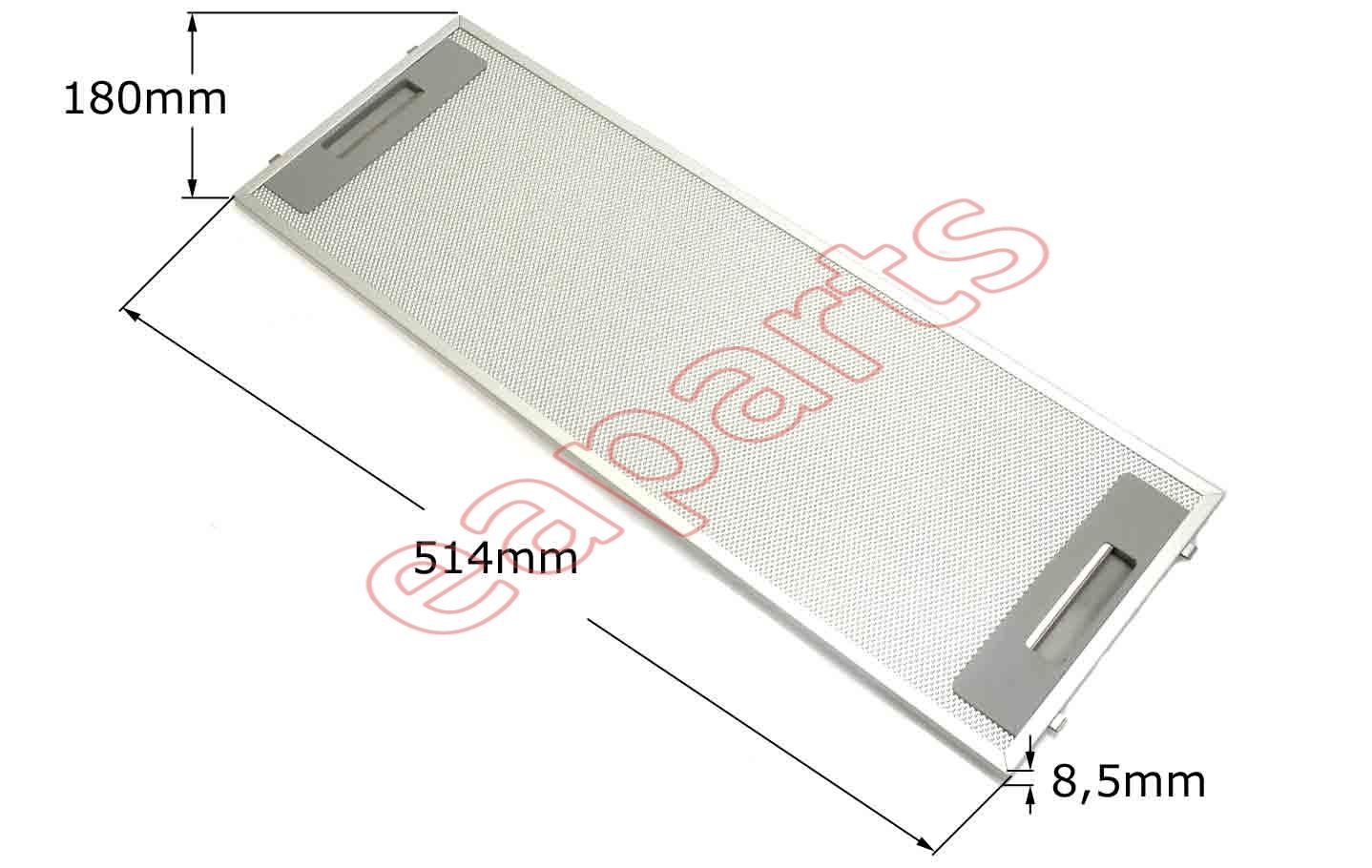 Φίλτρο 51,4 x 17,95cm μεταλικό πλέγμα - 1 τεμάχιο απορροφητήρα ZANUSSI ...