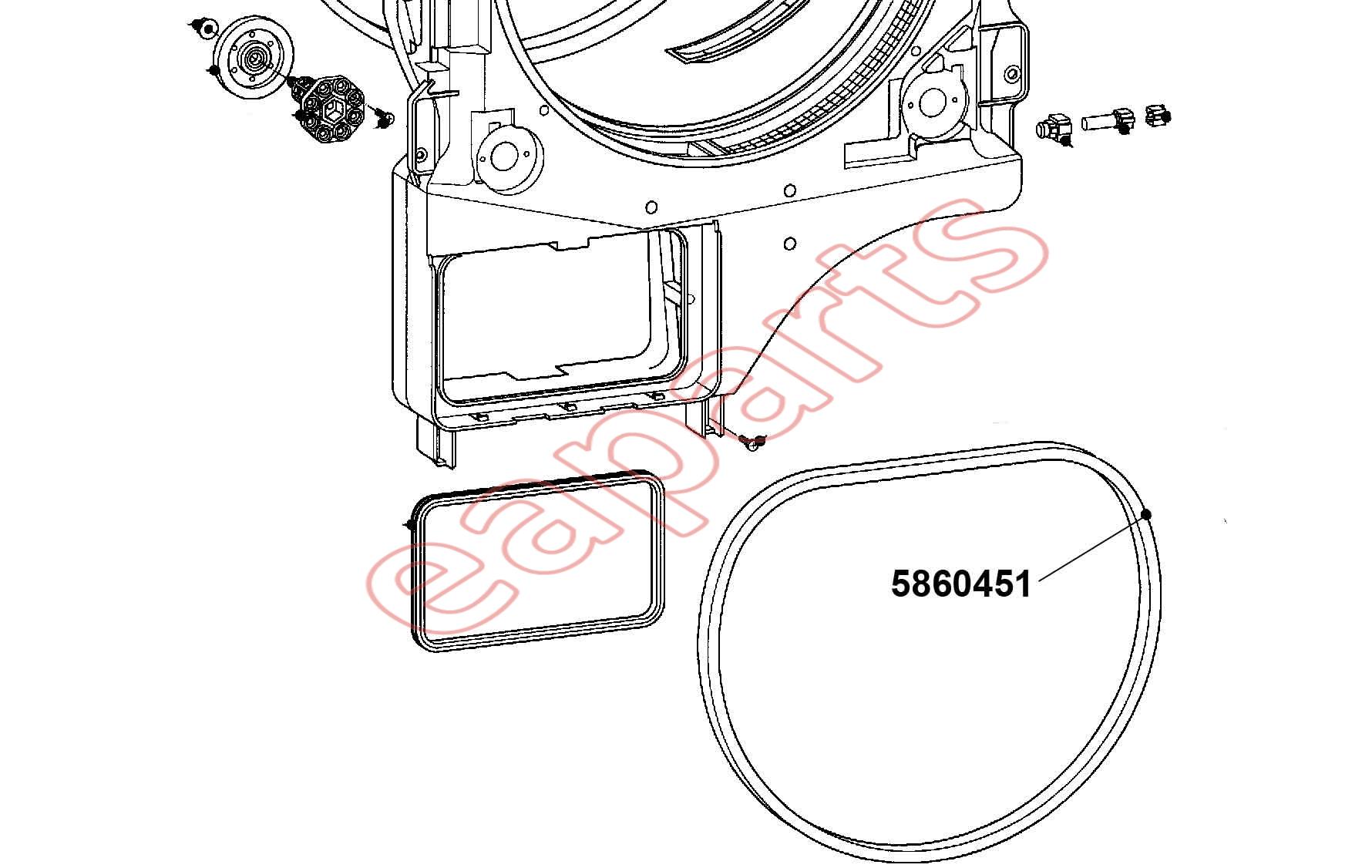 Λάστιχο στεγανοποίησης κάδου στεγνωτηρίου ρούχων MIELE original