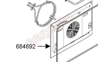 Κάλυμμα πλάτη ανεμιστήρα αερόθερμου φούρνου PITSOS / SIEMENS / BOSCH ...