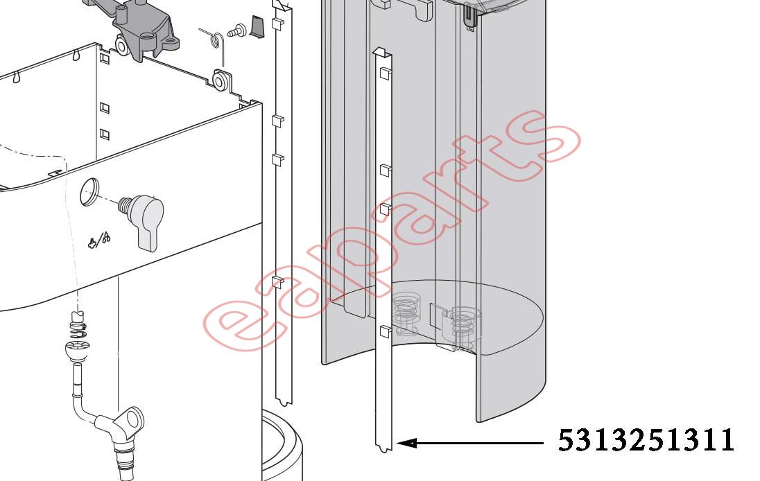 Στήριγμα (δεξί) δοχείο νερού καφετιέρας DELONGHI original